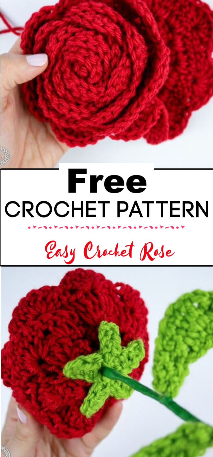 11 Free Easy Rose Crochet Pattern - Crochet with Patterns