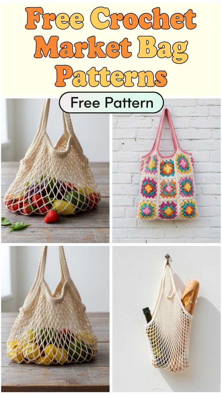 16 Crochet Market Bag Patterns - Crochet with Patterns