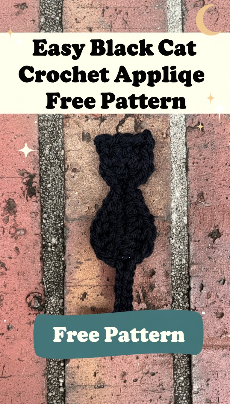 10 Easy Crochet Cat Applique Pattern (Free & Beginner‑Friendly ...