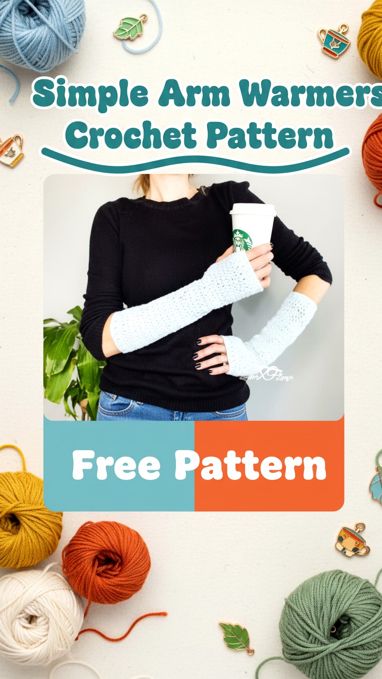 10 Free Crochet Arm Warmers Pattern Easy Fingerless Design - Crochet ...