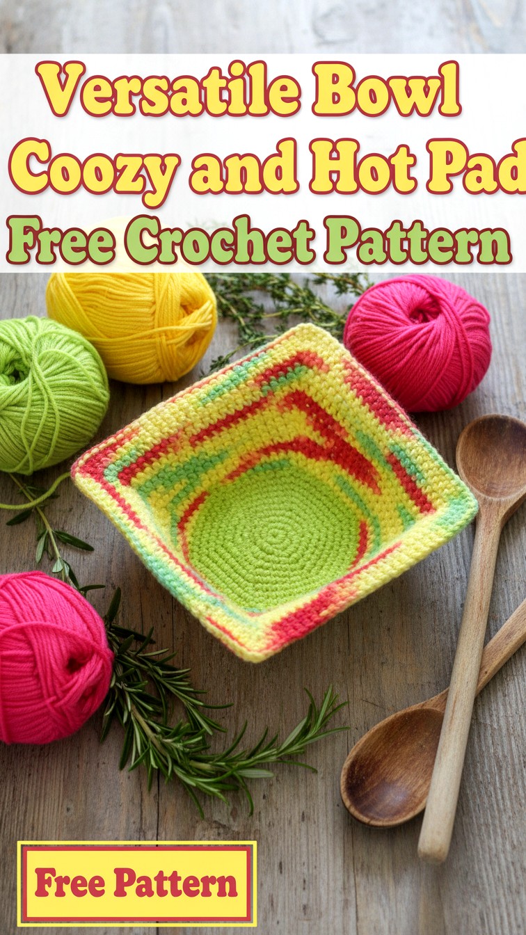 10 Crochet Bowl Cozy Pattern Free – Easy & Reusable Kitchen Cozy ...