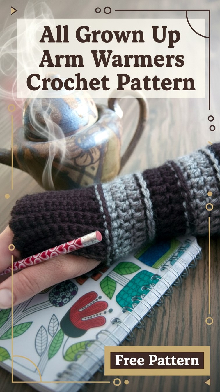 10 Free Crochet Arm Warmers Pattern Easy Fingerless Design - Crochet ...