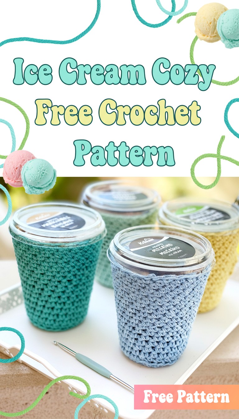 11 Easy Crochet Ice Cream Cozy Pattern (Free & Beginner‑Friendly ...