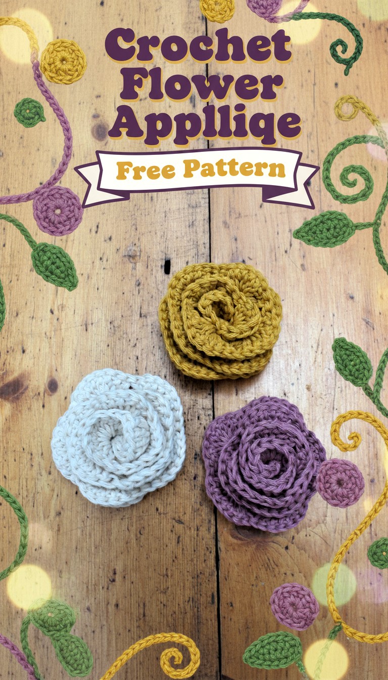 13 Easy Free Crochet Applique Patterns for Beginners - Crochet with ...