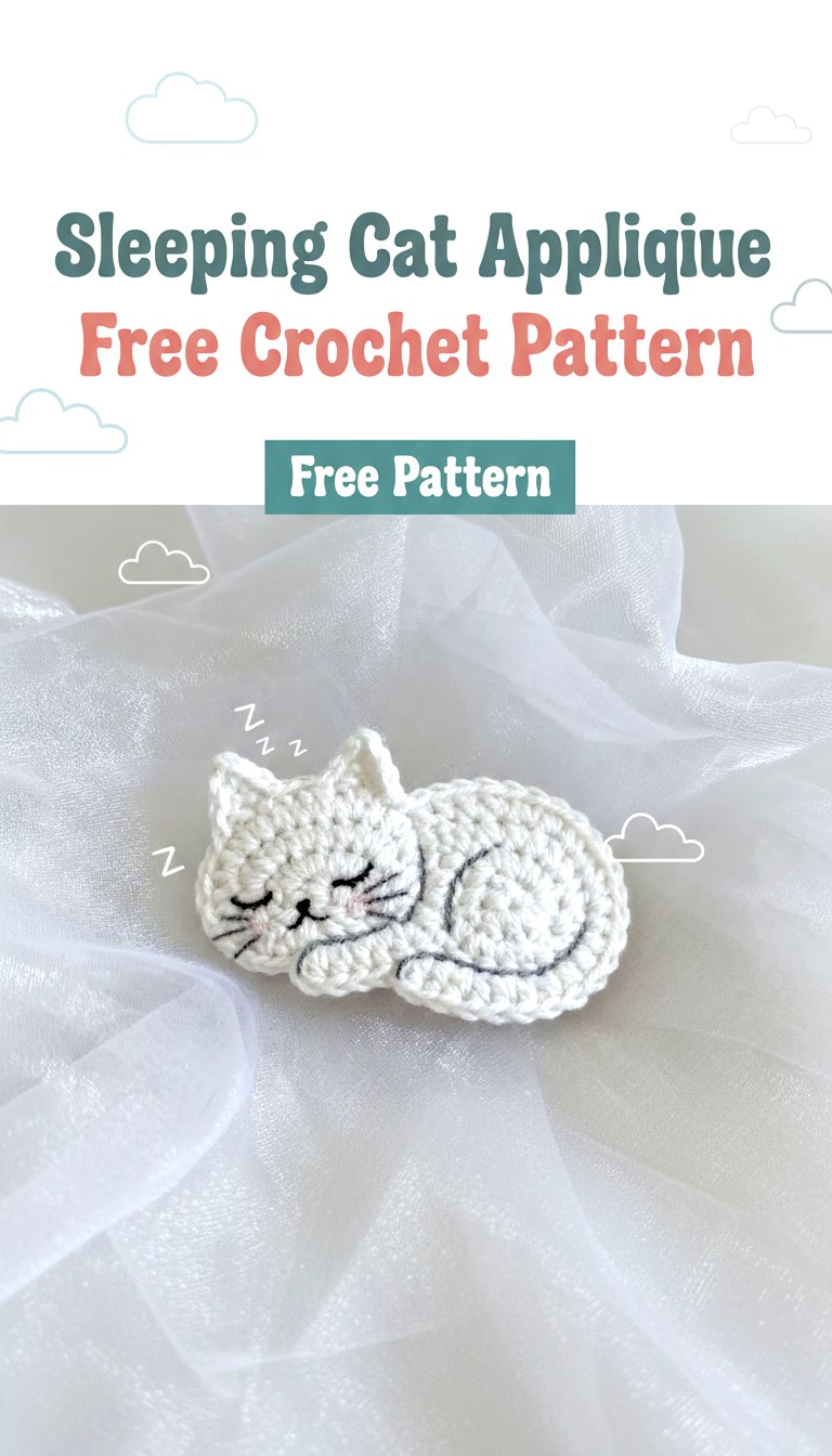 10 Easy Crochet Cat Applique Pattern (Free & Beginner‑Friendly ...