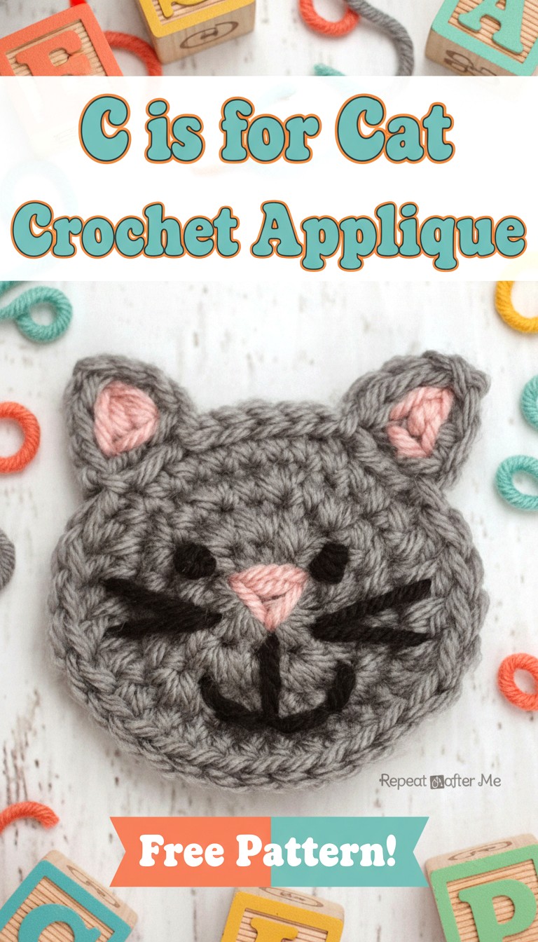 10 Easy Crochet Cat Applique Pattern (Free & Beginner‑Friendly ...