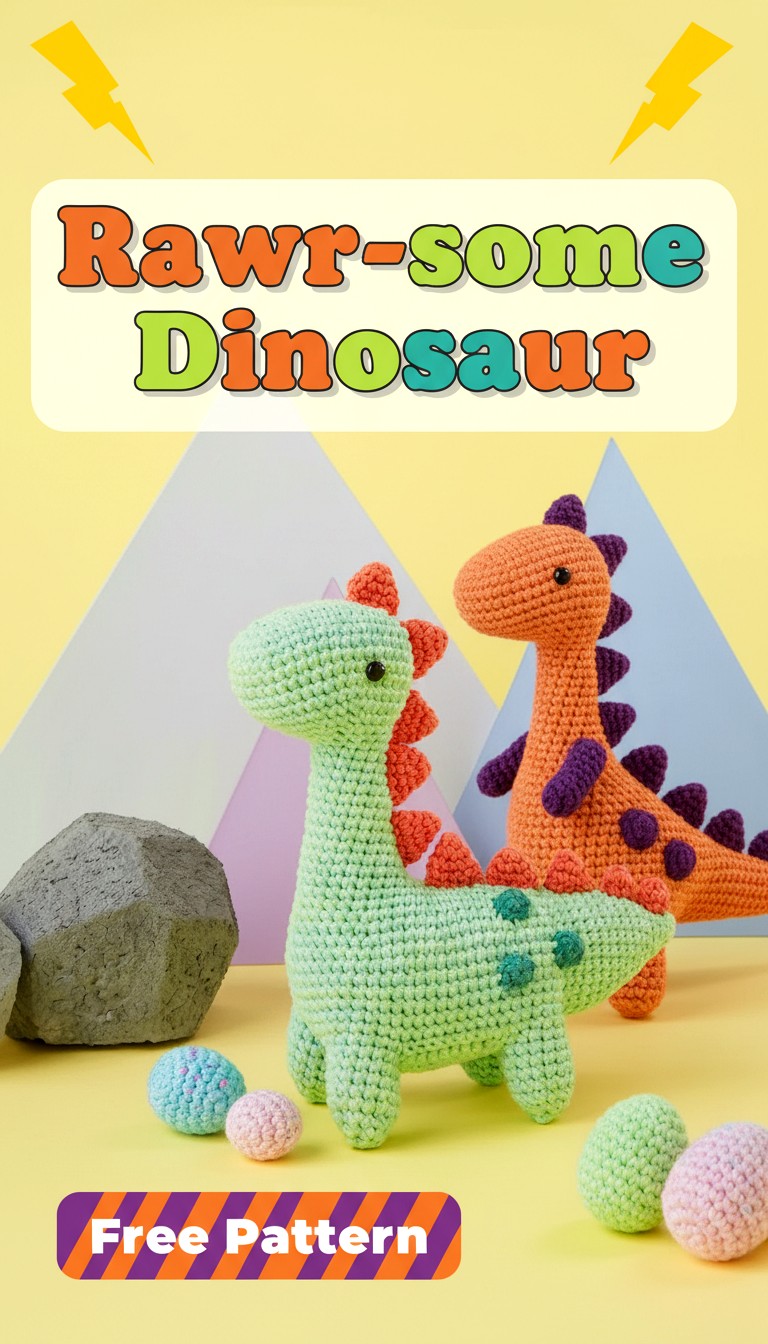 10 Easy Free Crochet Dinosaur Amigurumi Pattern - Crochet with Patterns